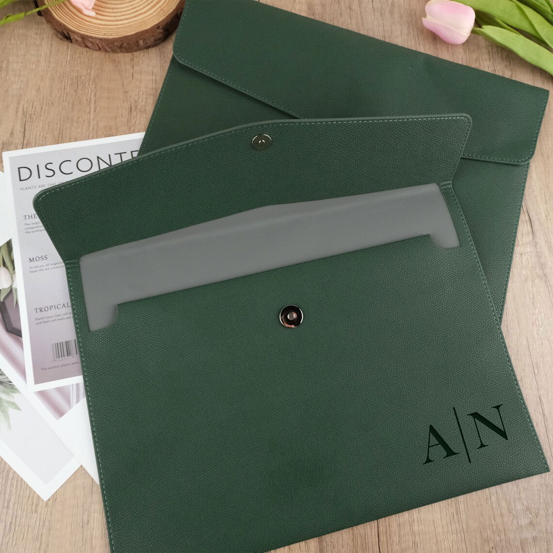 Personalized A4 Leather File Folder, Custom Travel Document Holder ...