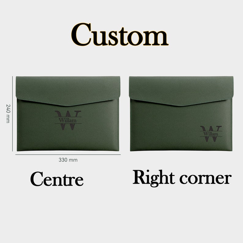 Personalized A4 Leather File Folder, Custom Travel Document Holder ...