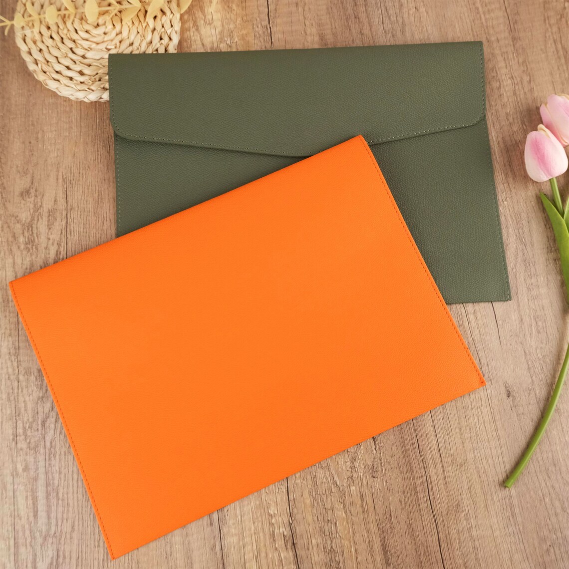 Personalized A4 Leather File Folder, Custom Travel Document Holder ...