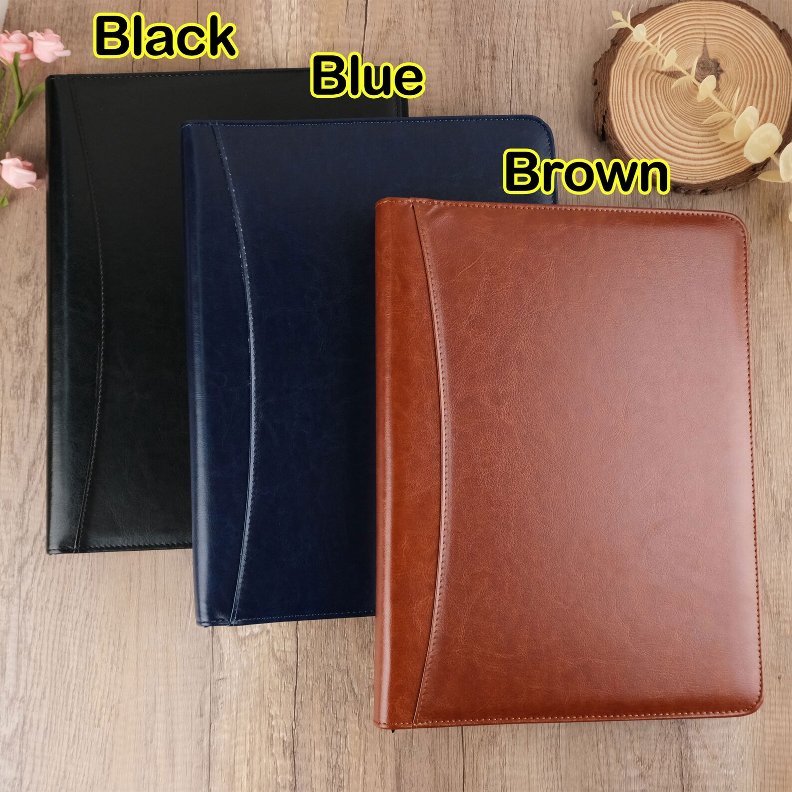 Personalized A4 Leather Portfolio, Custom Portfolio With Name, A4 ...