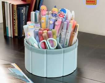 Creative Rotating Pen Holder, 7 Colors Stationary Holder, Office ...