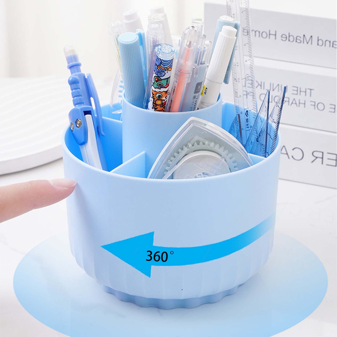 Creative Rotating Pen Holder, 7 Colors Stationary Holder, Office ...