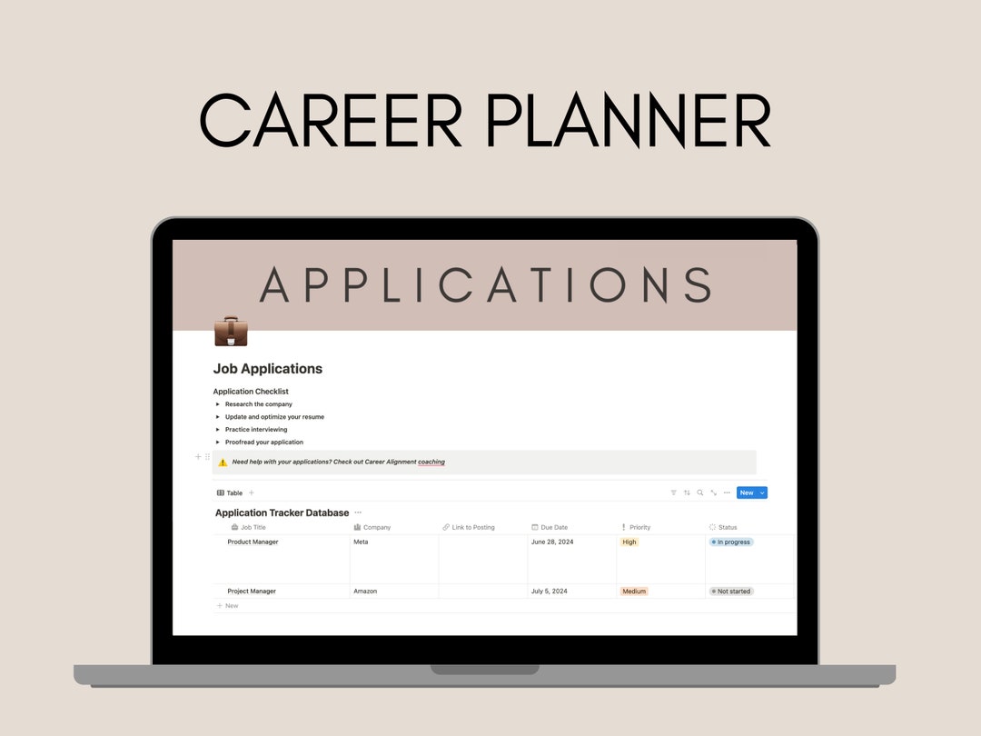 Notion Career Planning Toolkit - Etsy