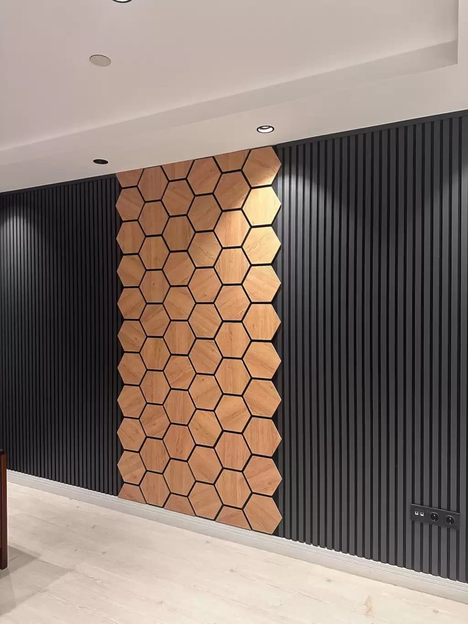 Acoustic Hexagon Wall Panel (22 Piece) 1 M Squire, Wooden Wall Decor ...