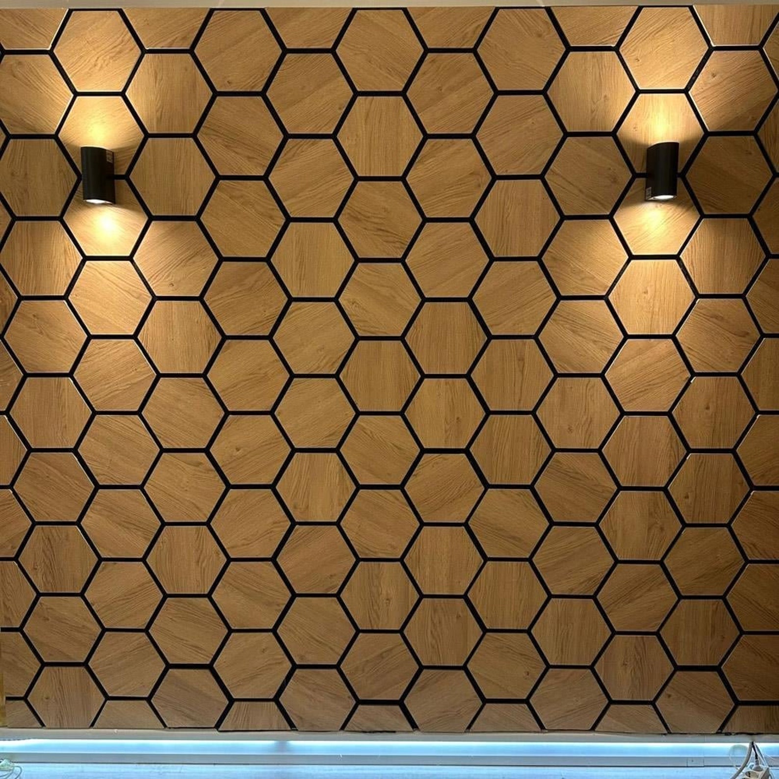Acoustic Hexagon Wall Panel 11 Piece Wooden Wall Decor wooden Hexagon ...