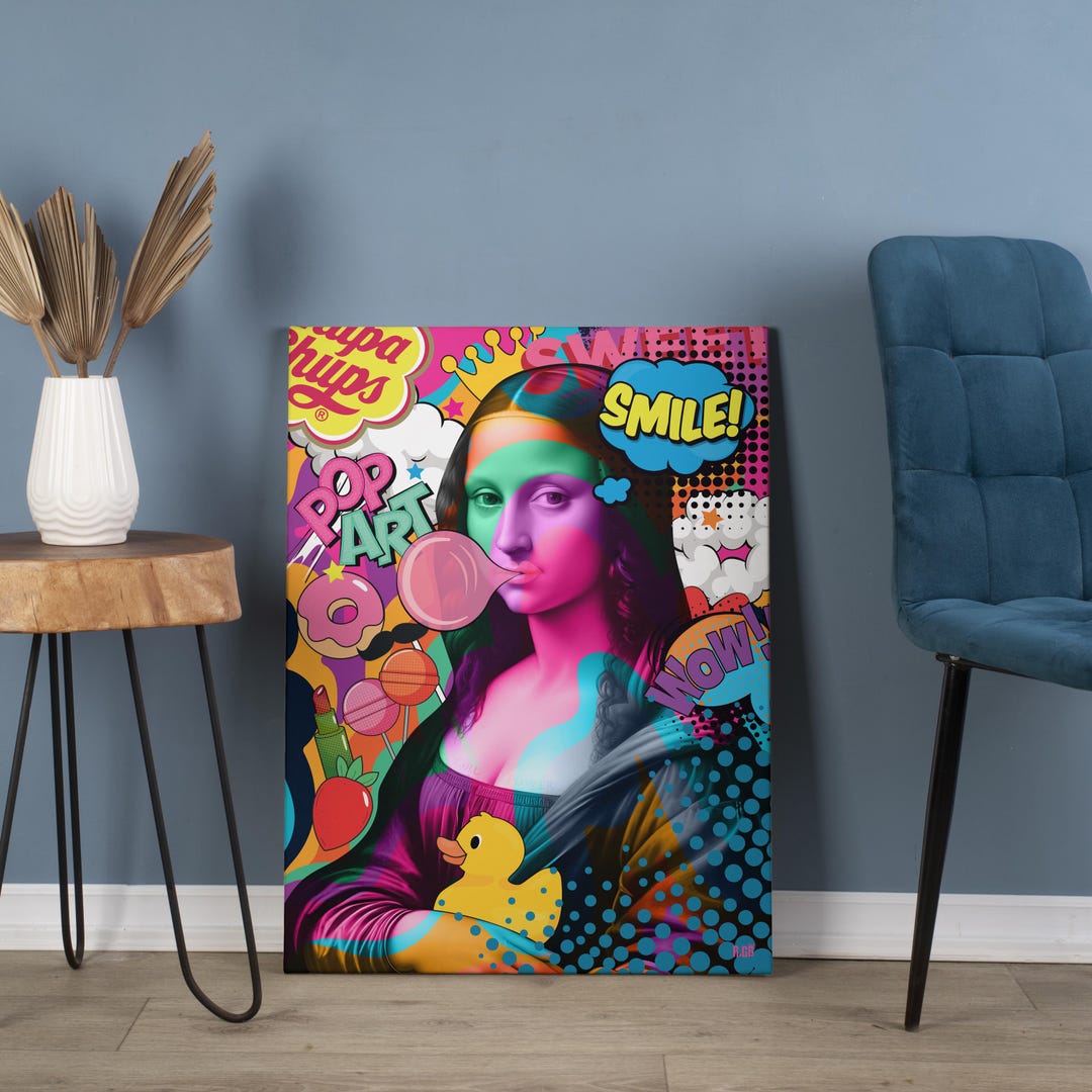 Mona Lisa Pop Art Canvas Mona Lisa Wall Art Mona Lisa Print Artwork RGB ...
