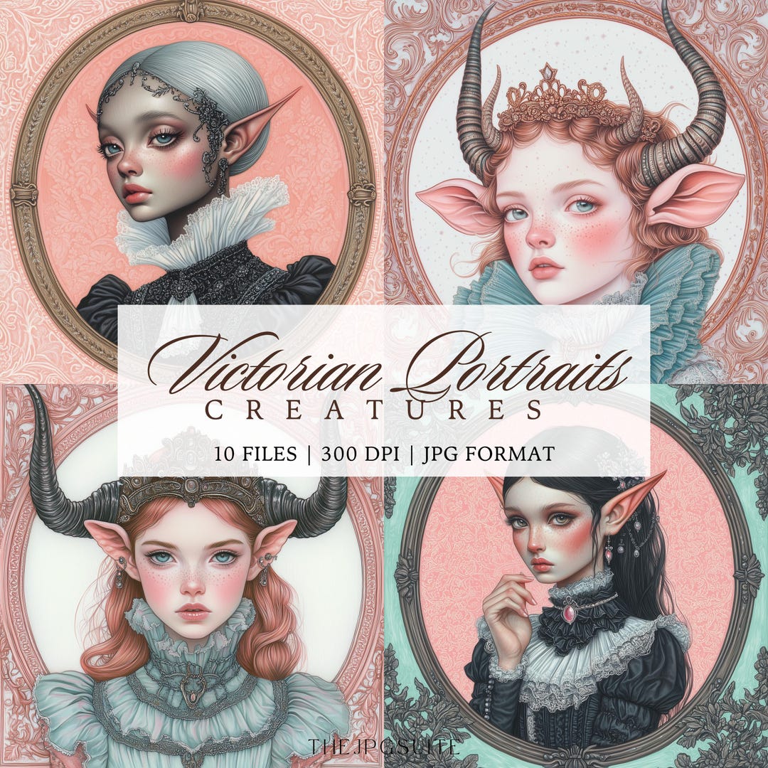 Victorian Creatures Fantasy JPG for Junk Journaling, Dark Academia ...