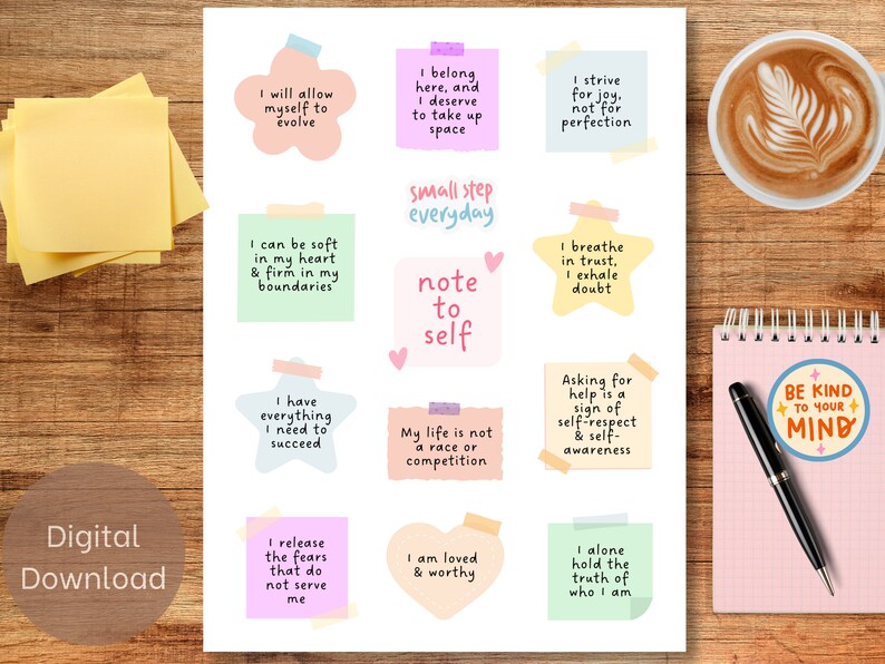 Note to Self, Positive Affirmation Poster, Printable Wall Art, Self ...