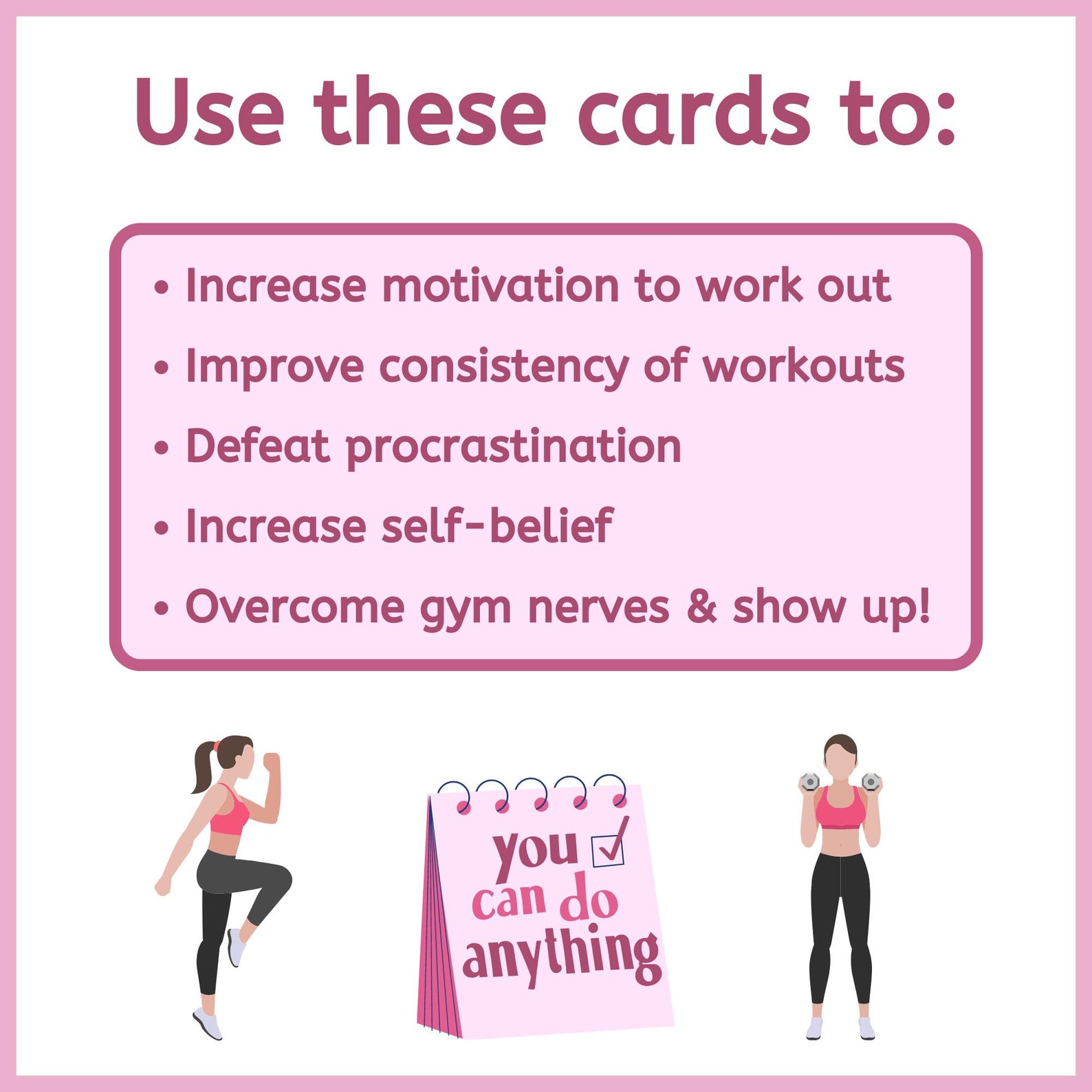 48 Fitness Affirmation Cards Printable, Workout Affirmations, Gym ...