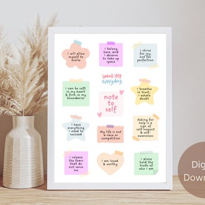Note to Self, Positive Affirmation Poster, Printable Wall Art, Self ...