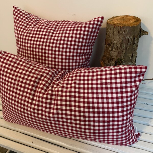 14 Red Check Pillow Covers - Etsy