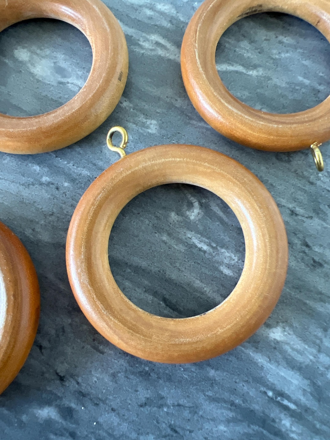 Wood Drapery Rings, Drapery Hardware, Oak Rings, Set of 8 - Etsy