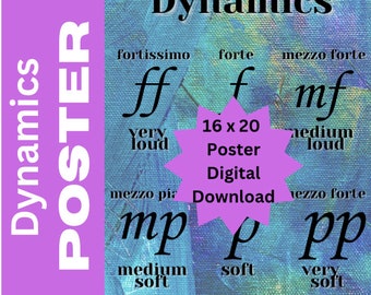 Dynamics Poster for Music Classroom, Blue and Purple Choir Band ...