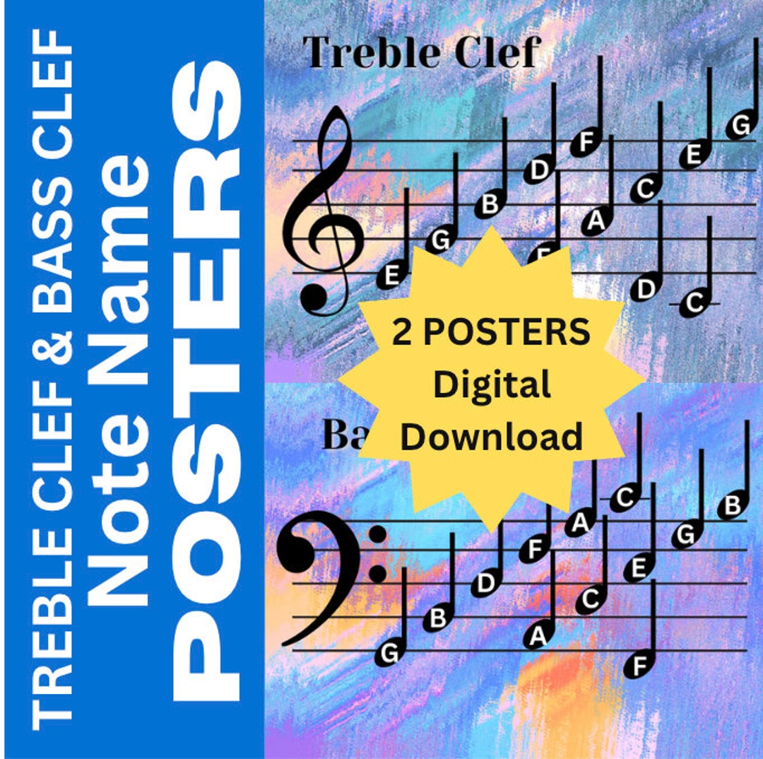 Treble Clef Bass Clef Classroom Posters - Etsy