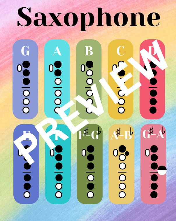 Band Instrument Fingering Chart Posters - Etsy