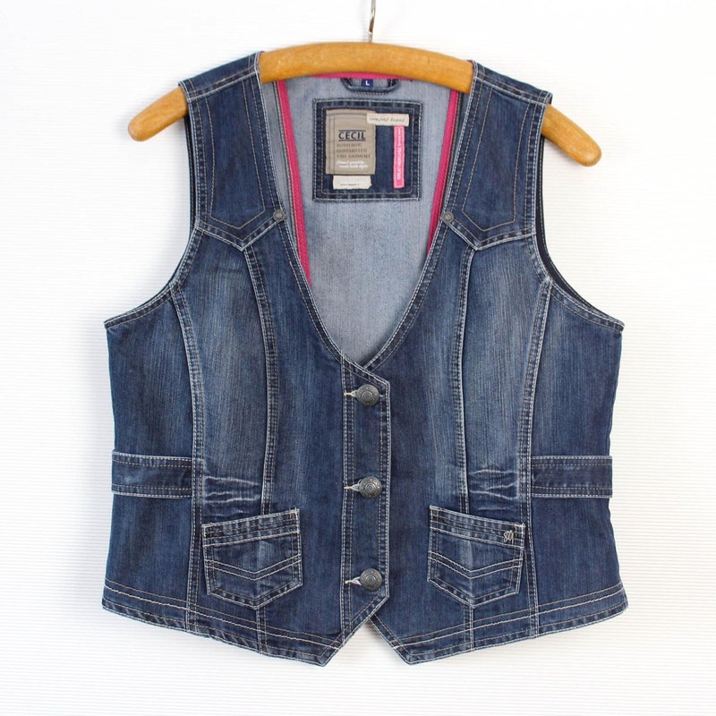 Denim Vest - Etsy