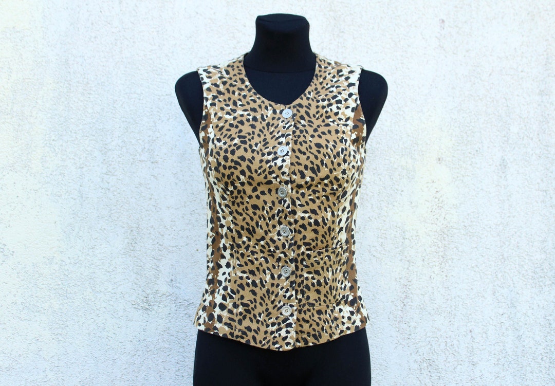Vintage Leopard Print Vest Women's / Leopard Print Waistcoat Women's - Etsy