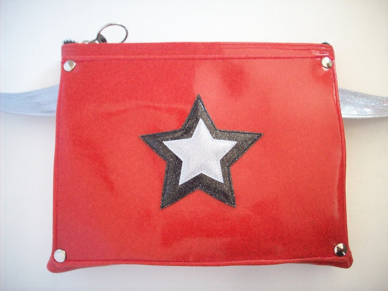 Large Fanny Pack Red Metalflake With Platinum Roller Derby - Etsy
