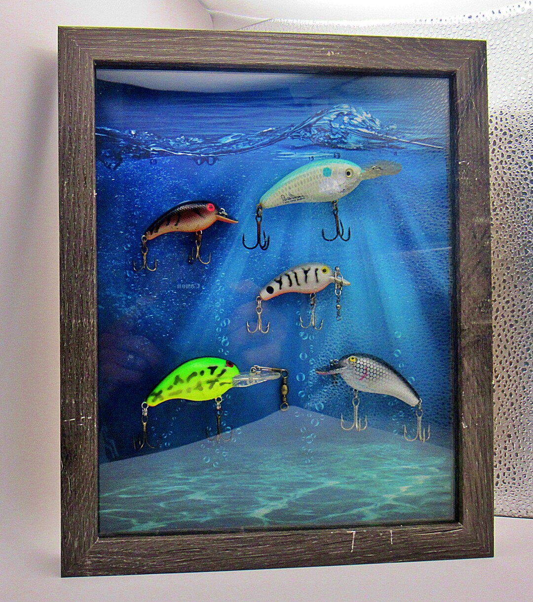 One-of-a-kind Vintage Fishing Lure Collection Mounted in Shadow Box for ...