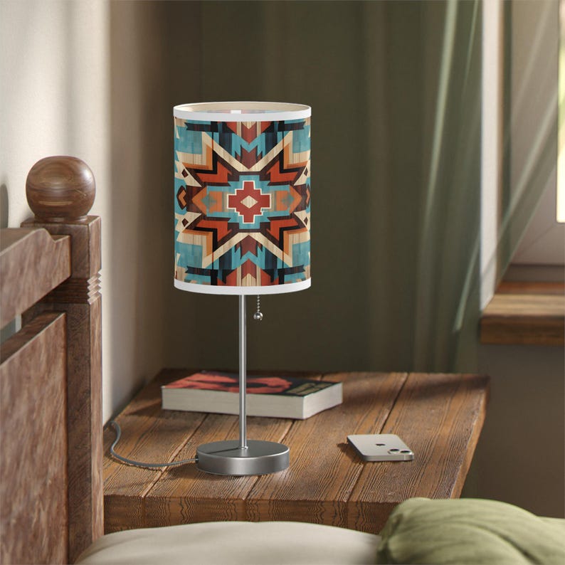 Native American, Aztec, Navajo Design, Southwestern Decor, Table Lamp ...