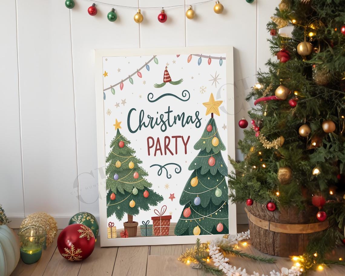 Christmas Gallery Wall Art Party Posters Christmas Holiday Photography ...