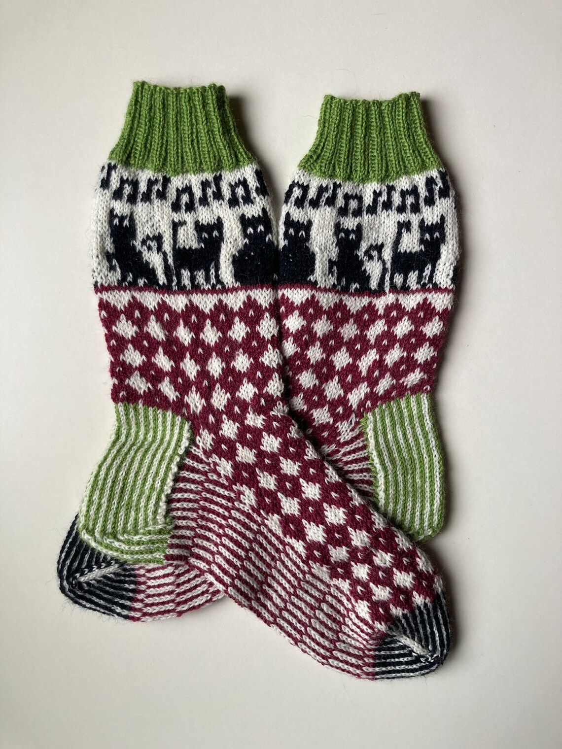 The Cats - Sock Knitting Pattern With Cats for Size 38 Until and With ...