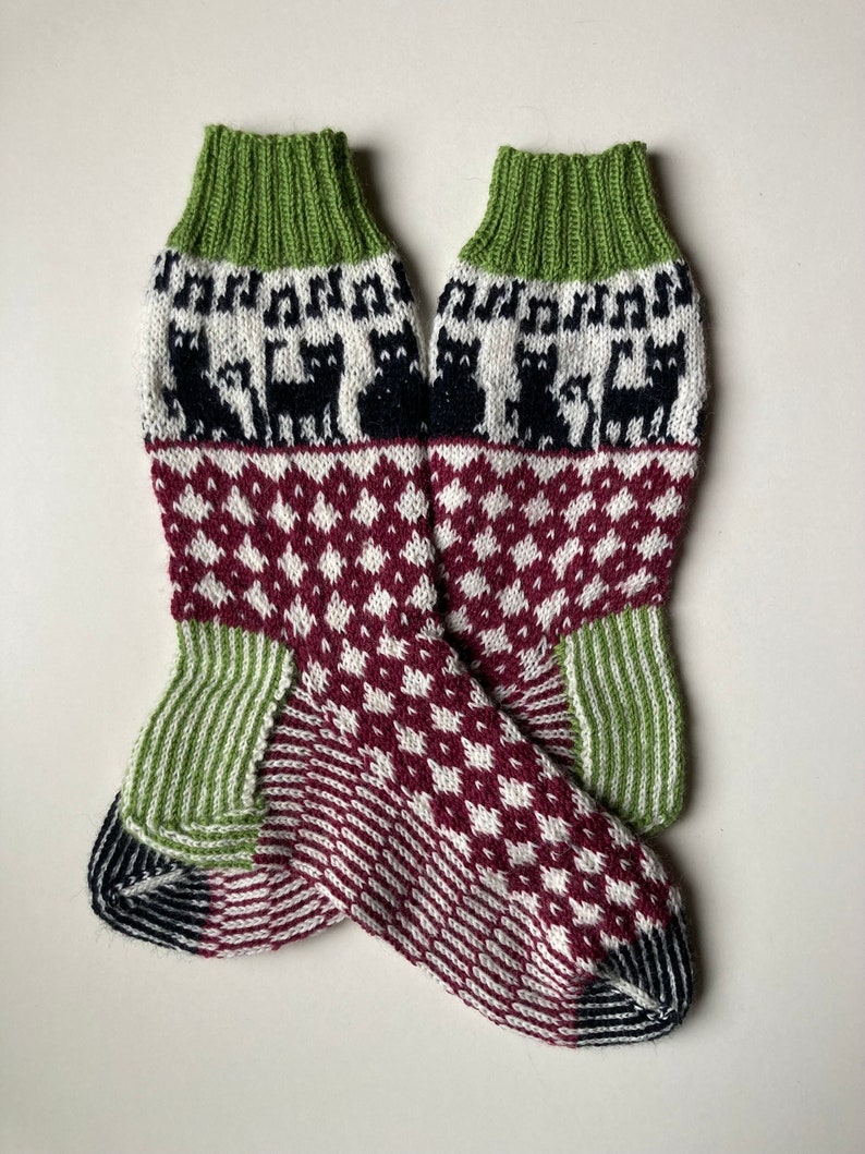 The Cats - Sock Knitting Pattern With Cats for Size 38 Until and With ...