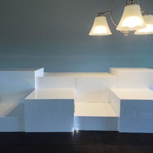 SET OF 8-PREMIUM White Food Display Riser | Cubic Stands Acrylic ...