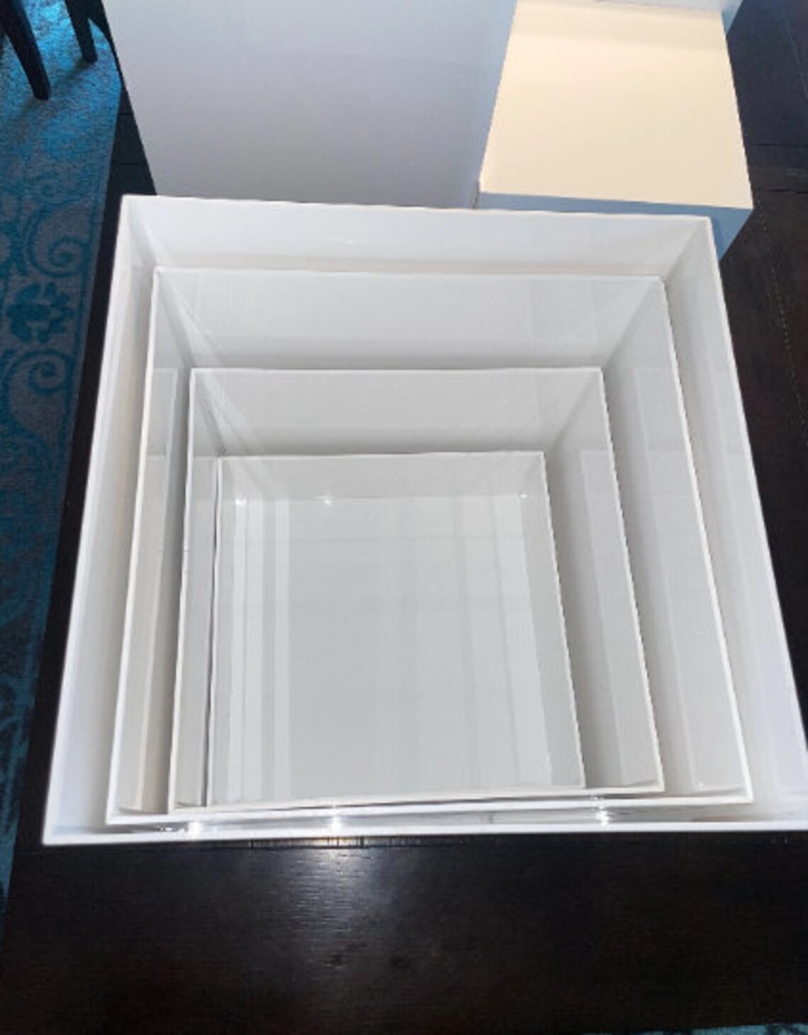SET OF 8-PREMIUM White Food Display Riser | Cubic Stands Acrylic ...