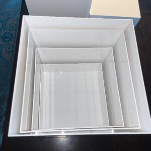 SET OF 8-PREMIUM White Food Display Riser | Cubic Stands Acrylic ...