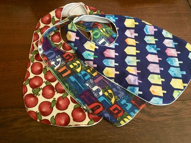 Jewish Holiday Baby Bibs Set of 3 Rosh Hashana, Sukkot, Chanukah - Etsy