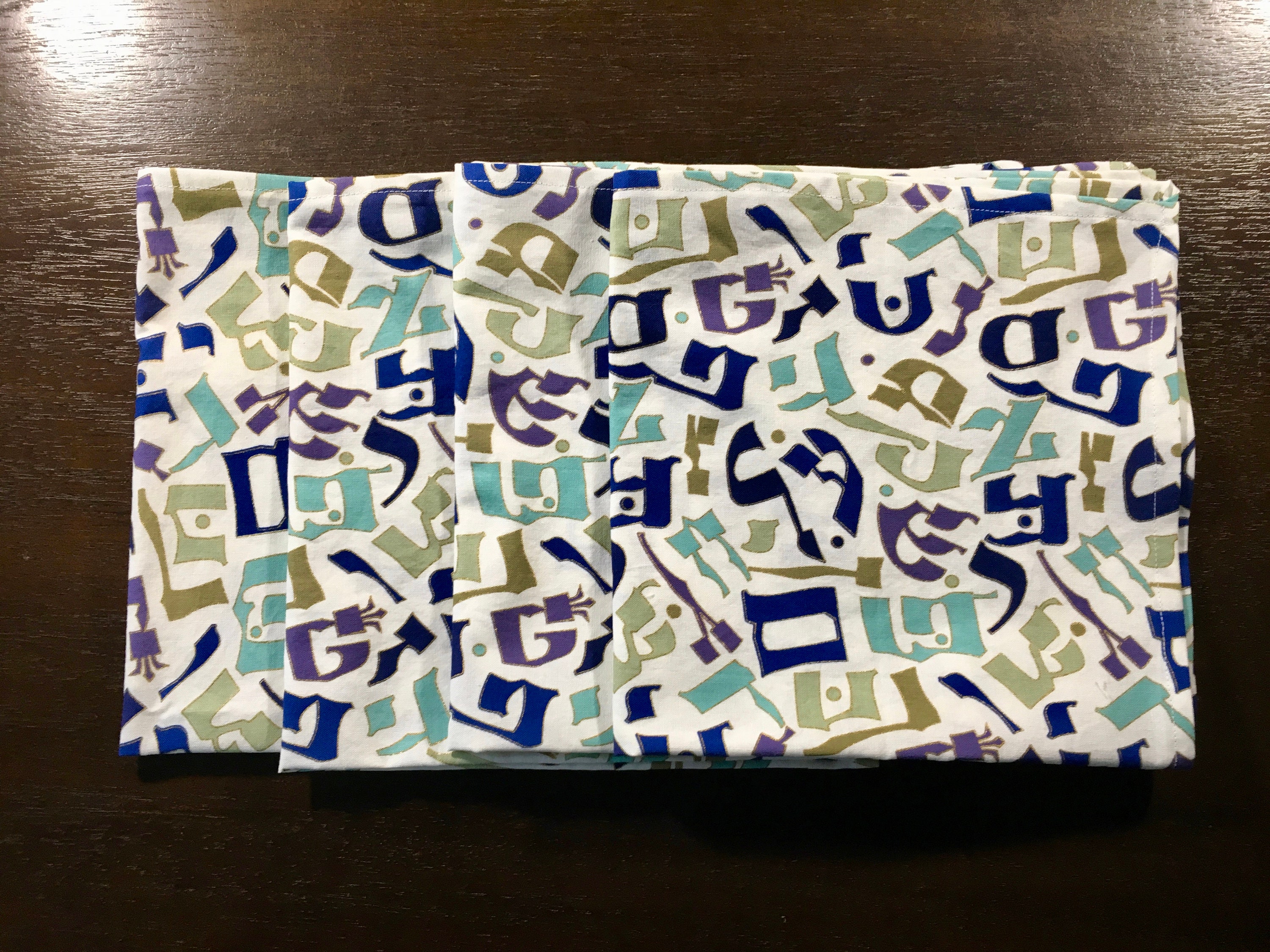 Aleph Bet hebrew letter reusable cloth napkins Jewish | Etsy