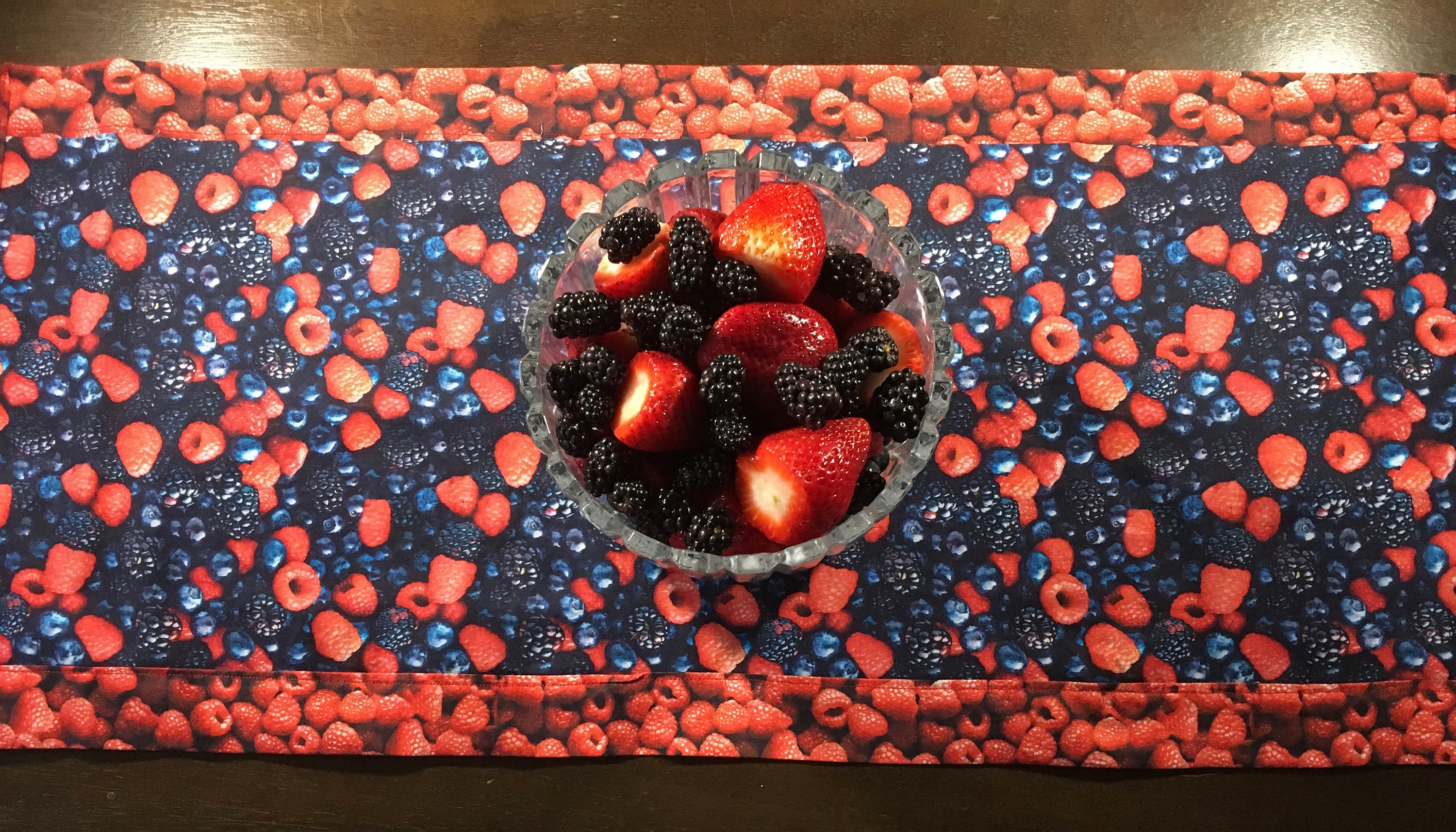 Fruit Table Runner -- Looks Delicious! Berries Galore. - Etsy