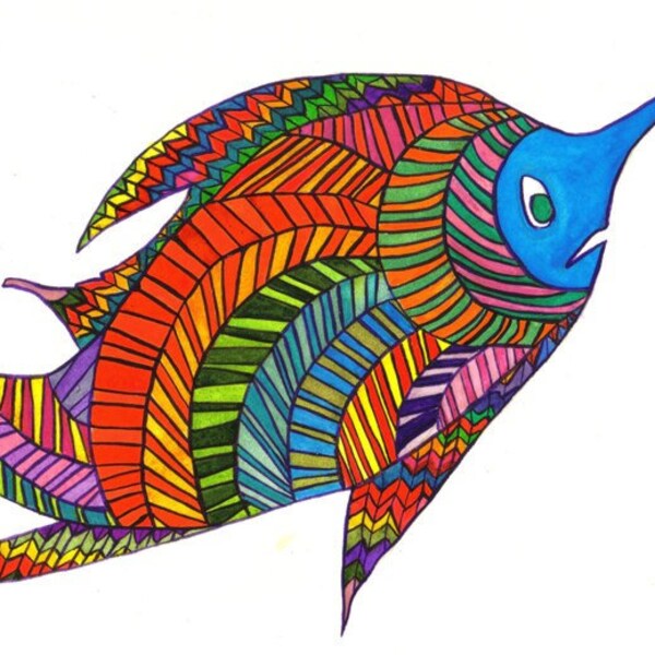 Whimsical Fish Art - Etsy