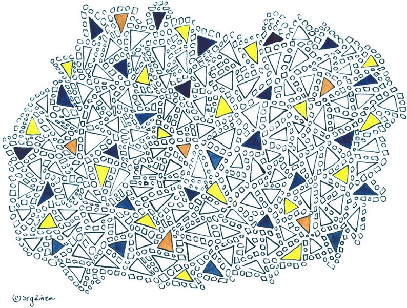 Adult Coloring Page, Triangle, Triangle Dot Cloud - Etsy
