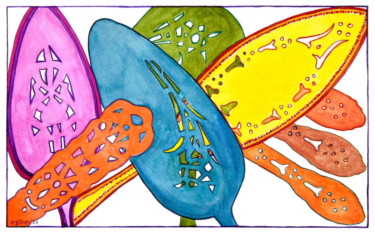 Birthday, Birthday Cake, Birthday Cake Server, Watercolor Cake Servers ...