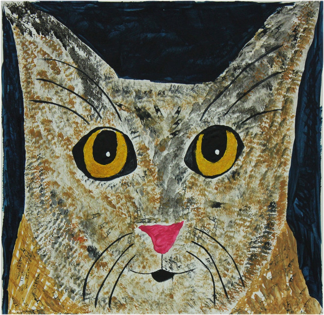 Retrato de gato, gato William el primero, el gato imprimir desde el ...