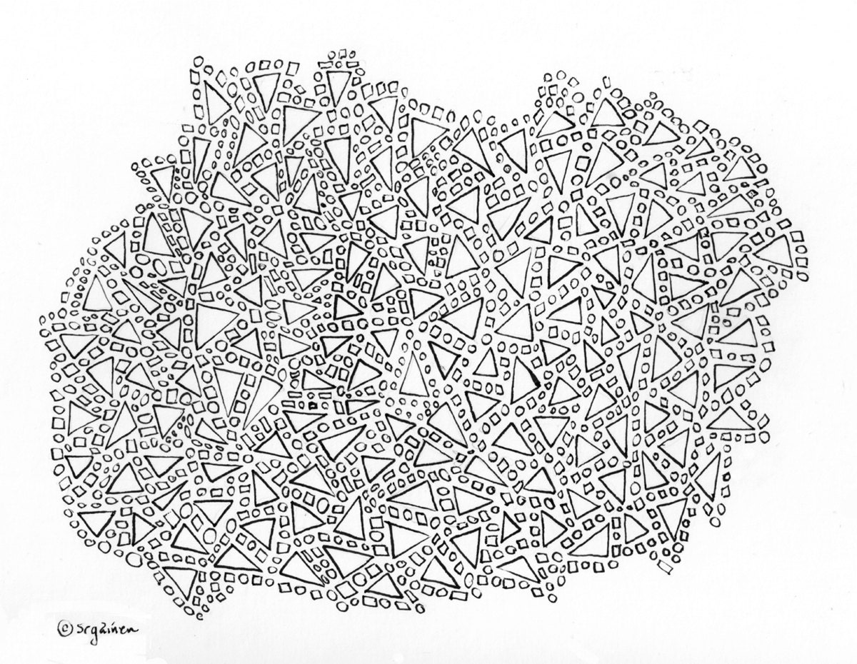 Adult Coloring Page, Triangle, Triangle Dot Cloud - Etsy