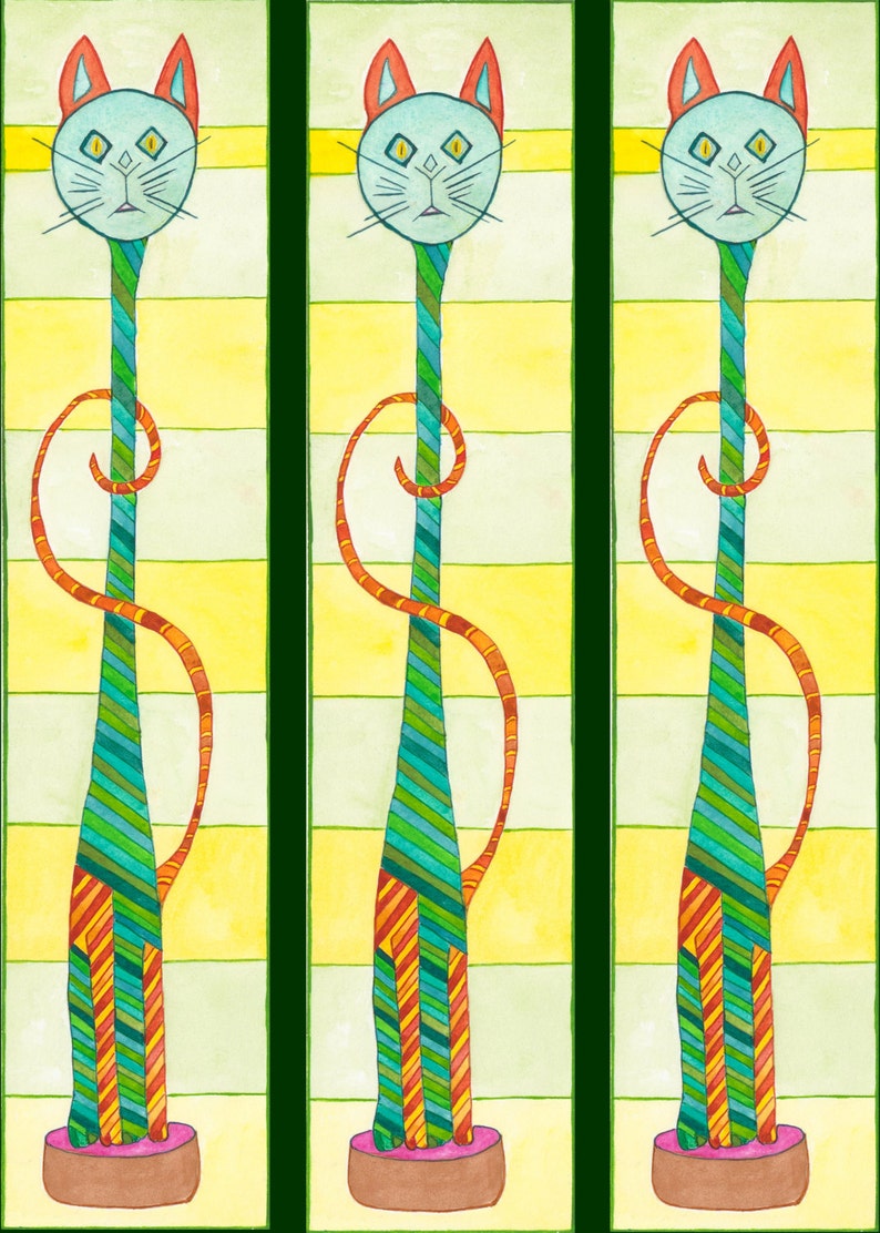 Cats, Cat Art, Tall Cats, Tall Cats Print, Three Tall Cats Print - Etsy