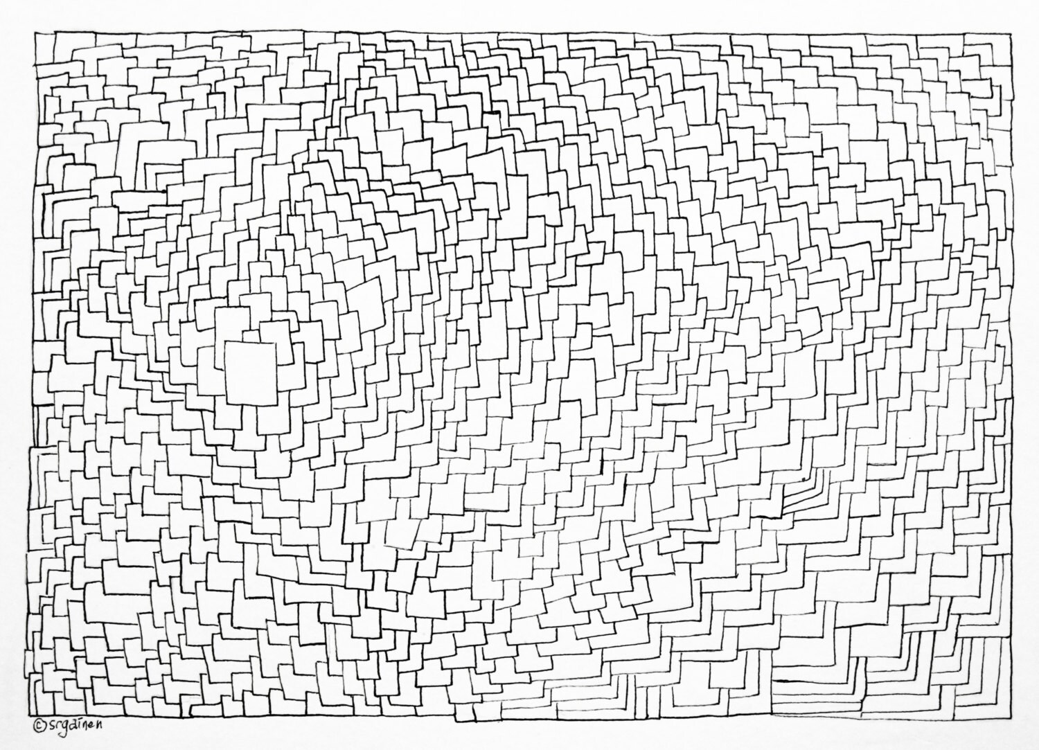 Coloring Page, Adult Coloring Page Stacked Boxes, Neighborhoods Digital ...