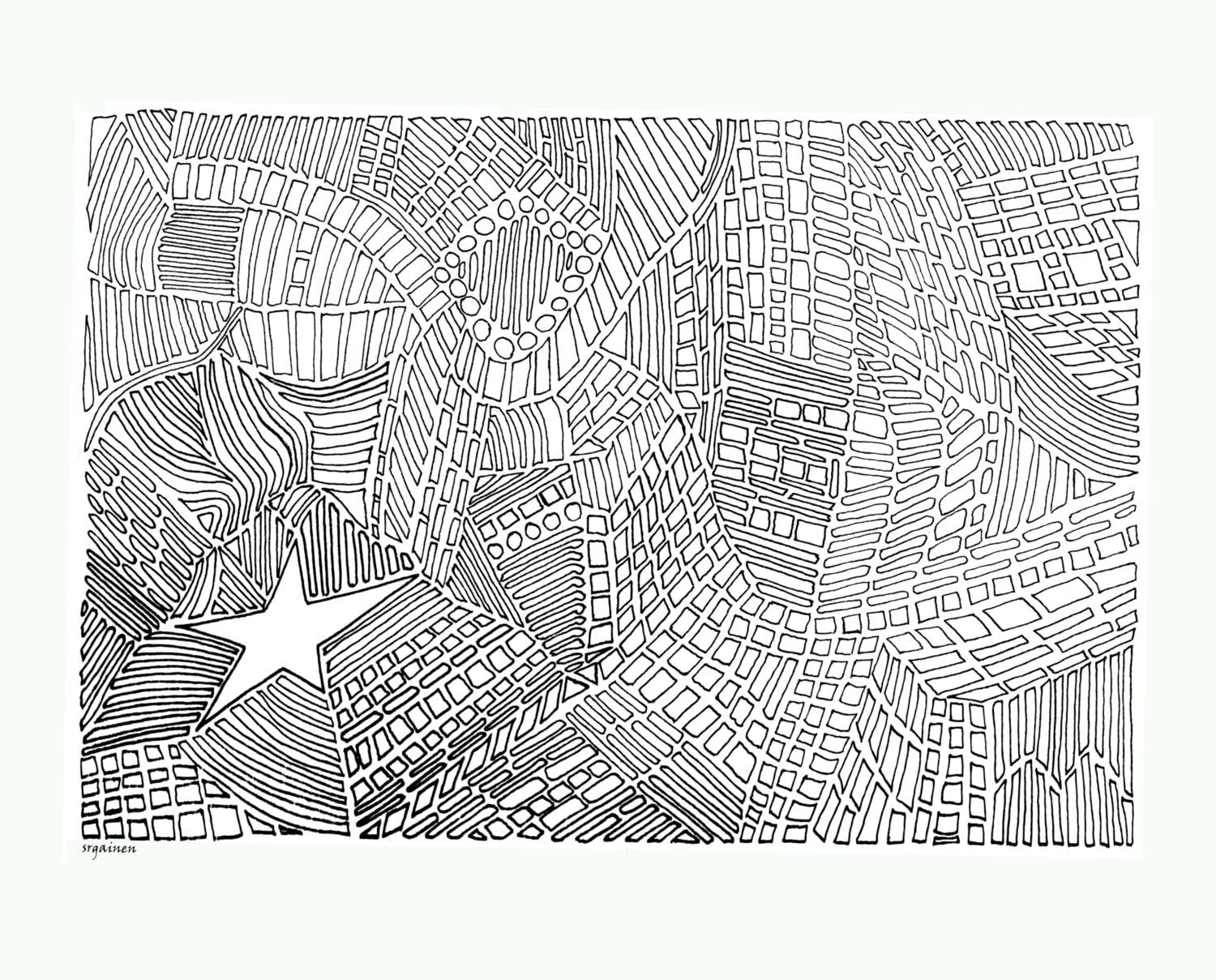 Adult Coloring, Star 4 Abstract, Abstract Neighborhood, Coloring Page ...