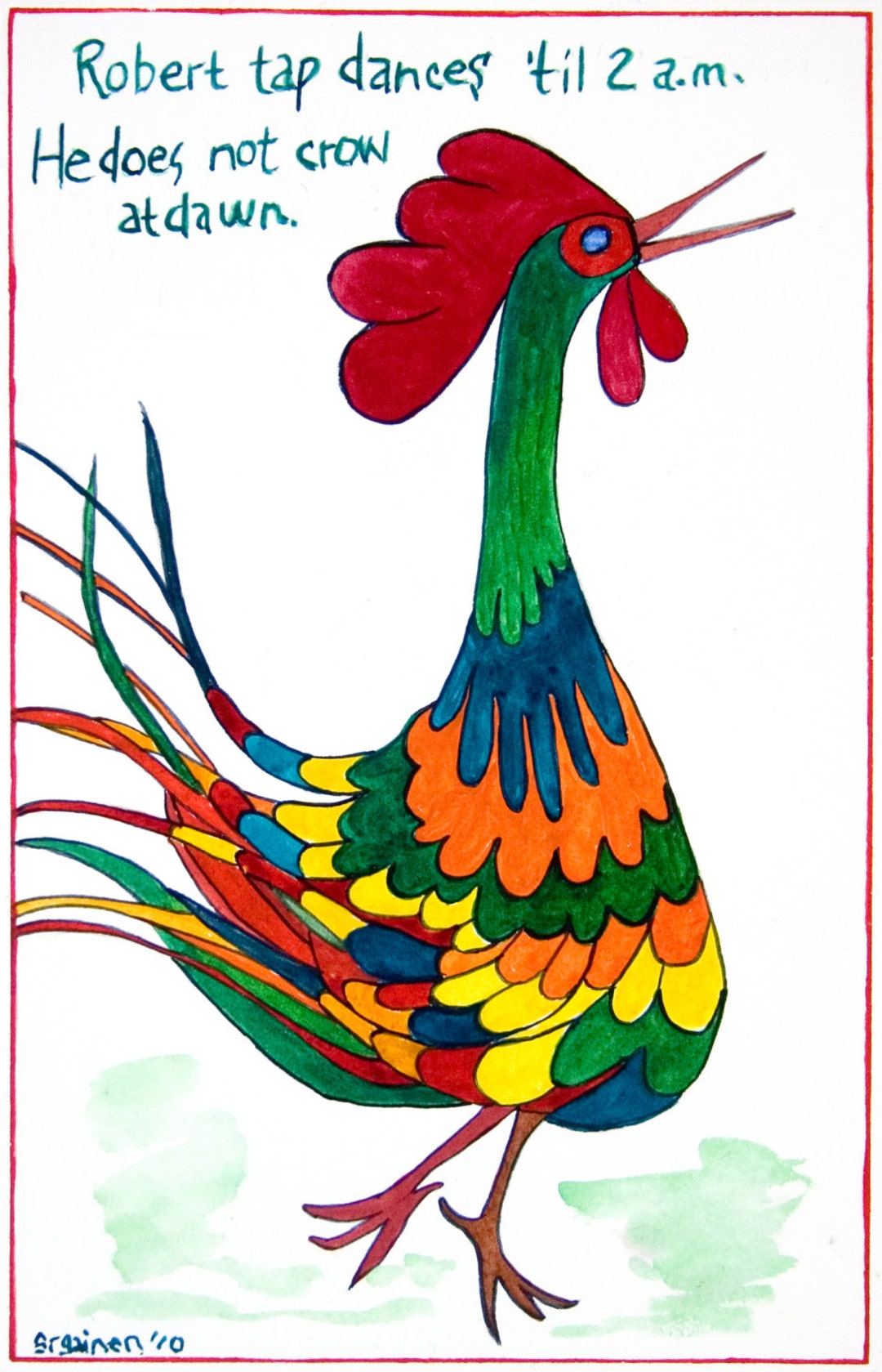 Bird Print, Rooste, Rooster Print, Dancing Rooster, Robert the Tap ...