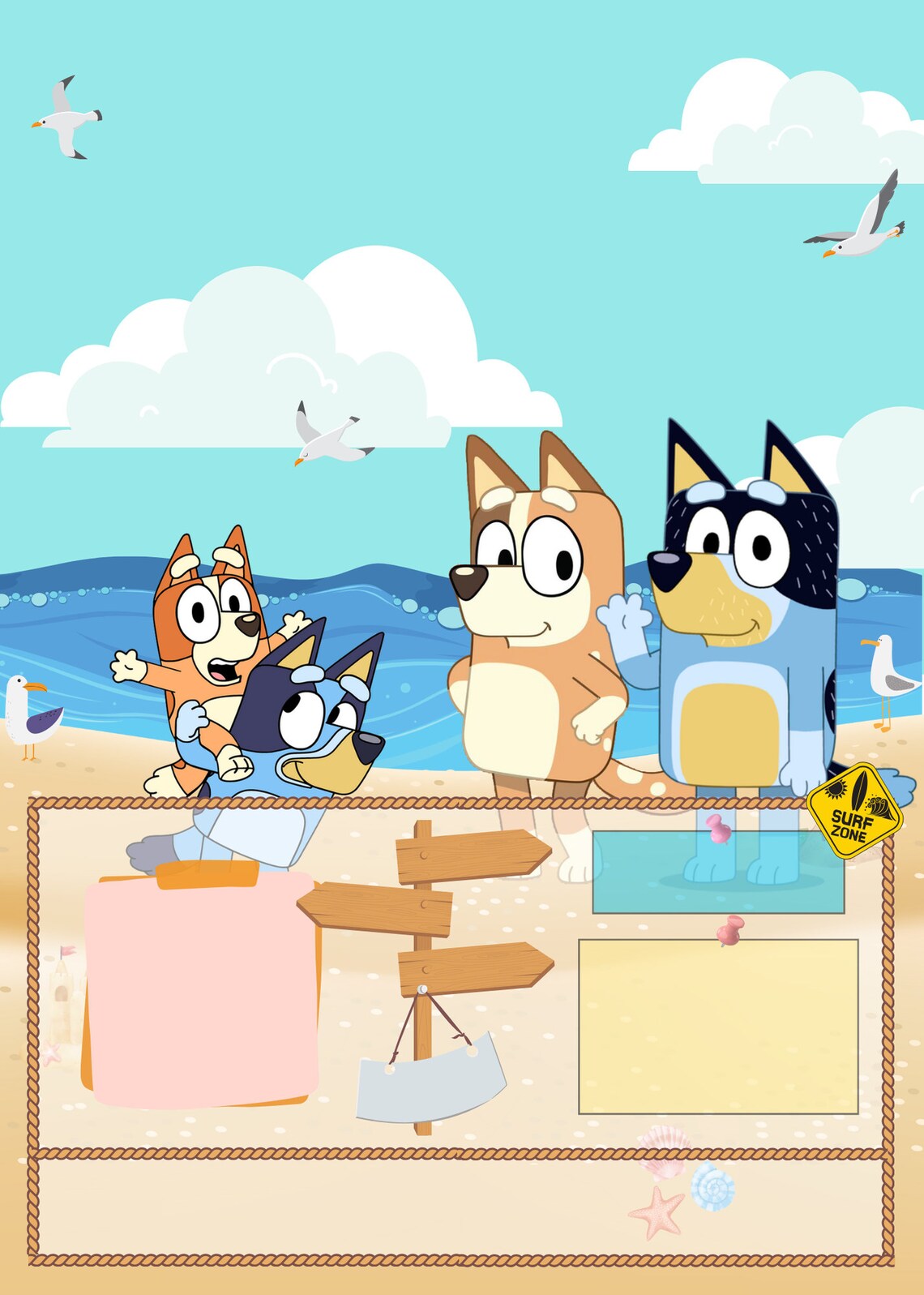 Bluey Theme Birthday Invitation Template - Printable and Downloadable ...