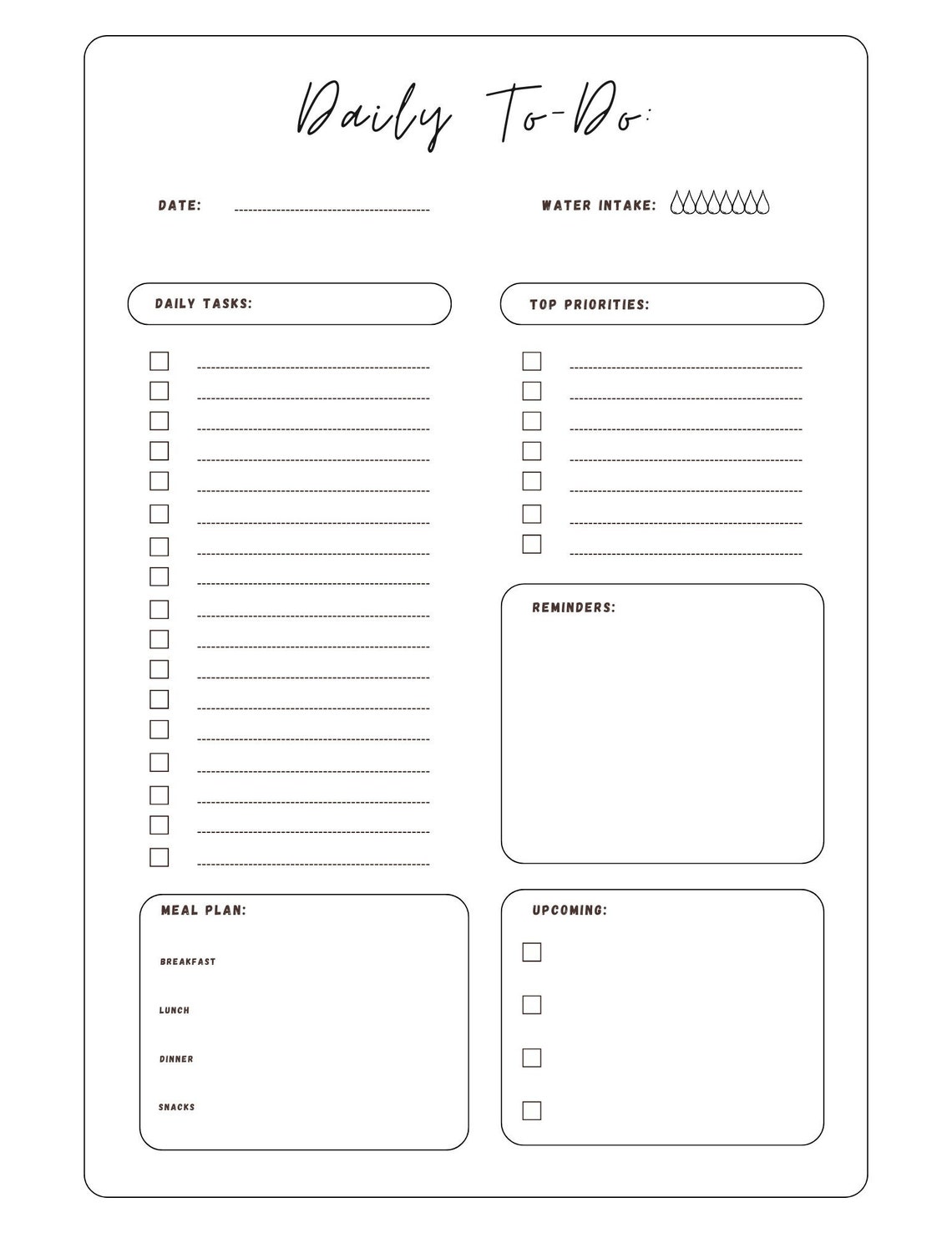Minimalist Planner Printable Template - Digital Download - Etsy