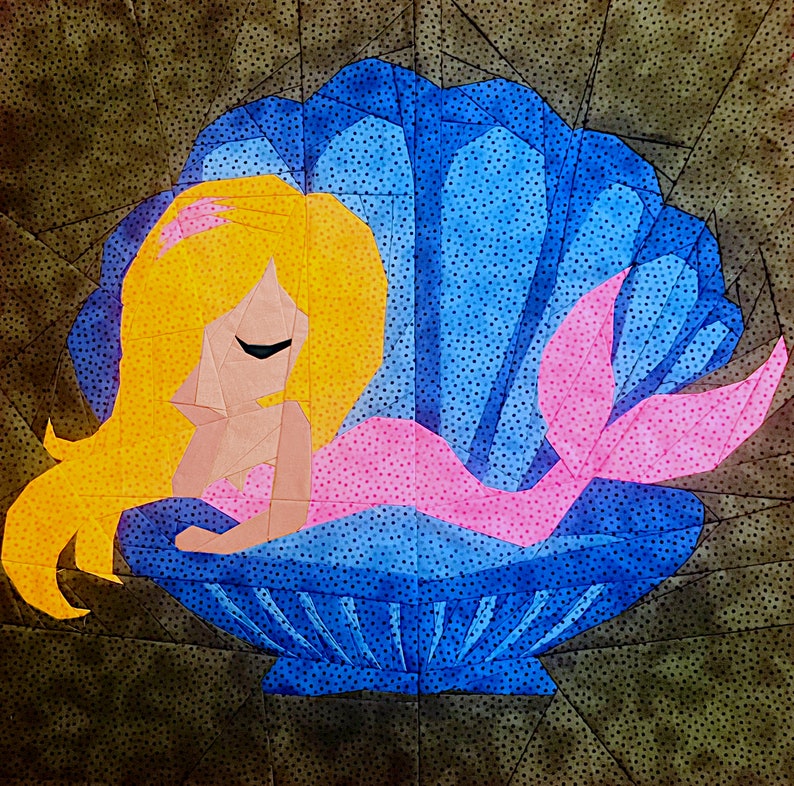 Sea Shell Mermaid 40 and 20 Inch Fpp Pattern Foundation Paper Piecing ...