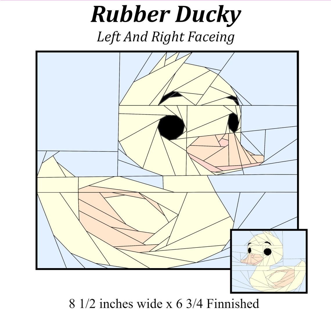 Rubber Ducky FPP Rubber Duck Foundation Paper Piecing Pattern Quilt ...