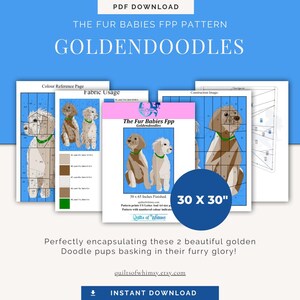 Goldendoodle Dogs FPP Quilt Pattern: Fur Babies Mini Quilt (50x65) - Etsy