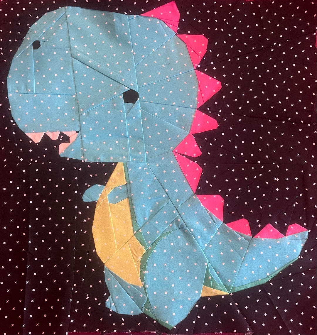 Da Dino Foundation Paper Piece Dinosaur Pattern in 20, 30 & 40 Inches ...