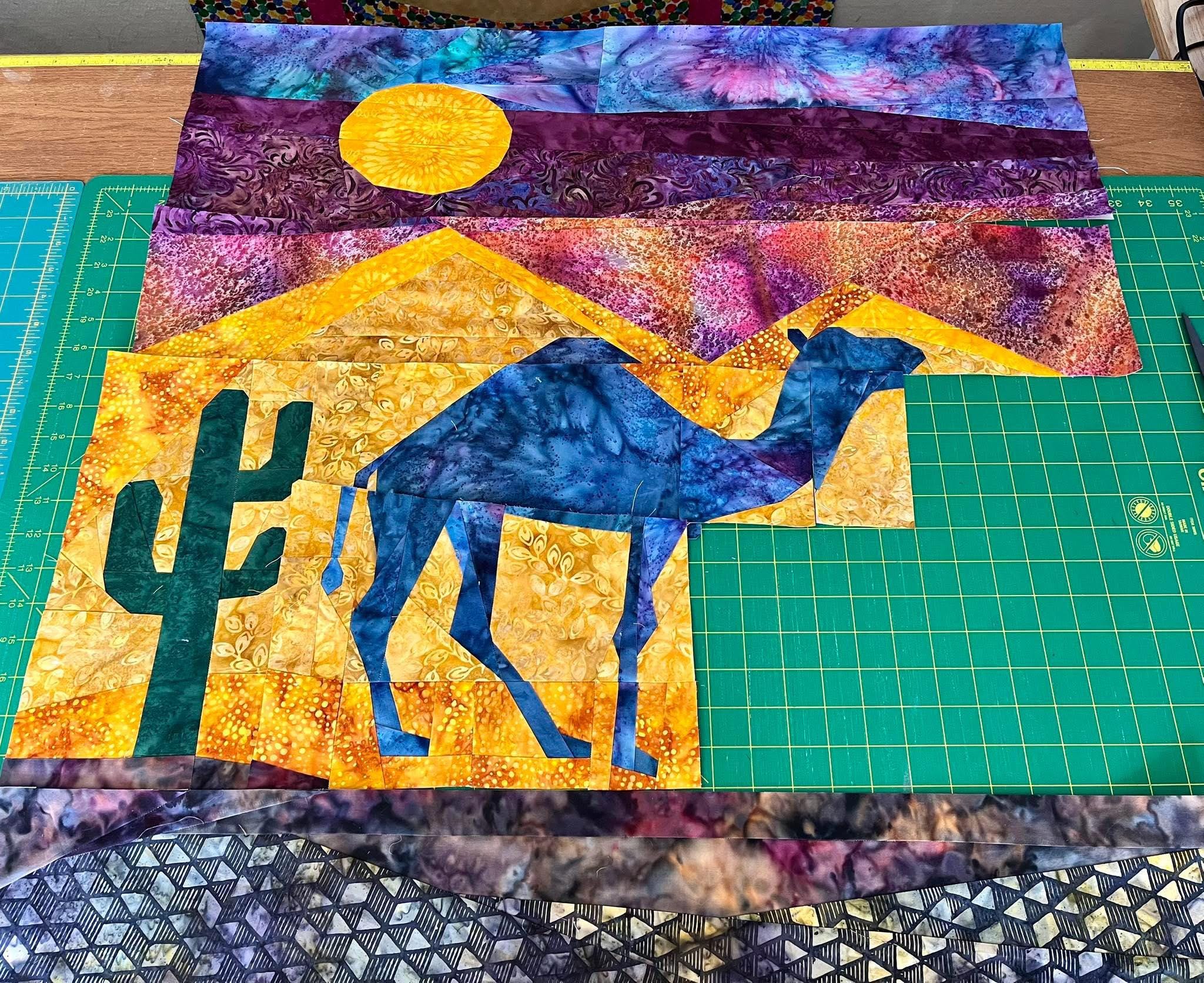 Nomad FPP Quilt Pattern – 30" Camel Quilt Block, Desert Landscape ...