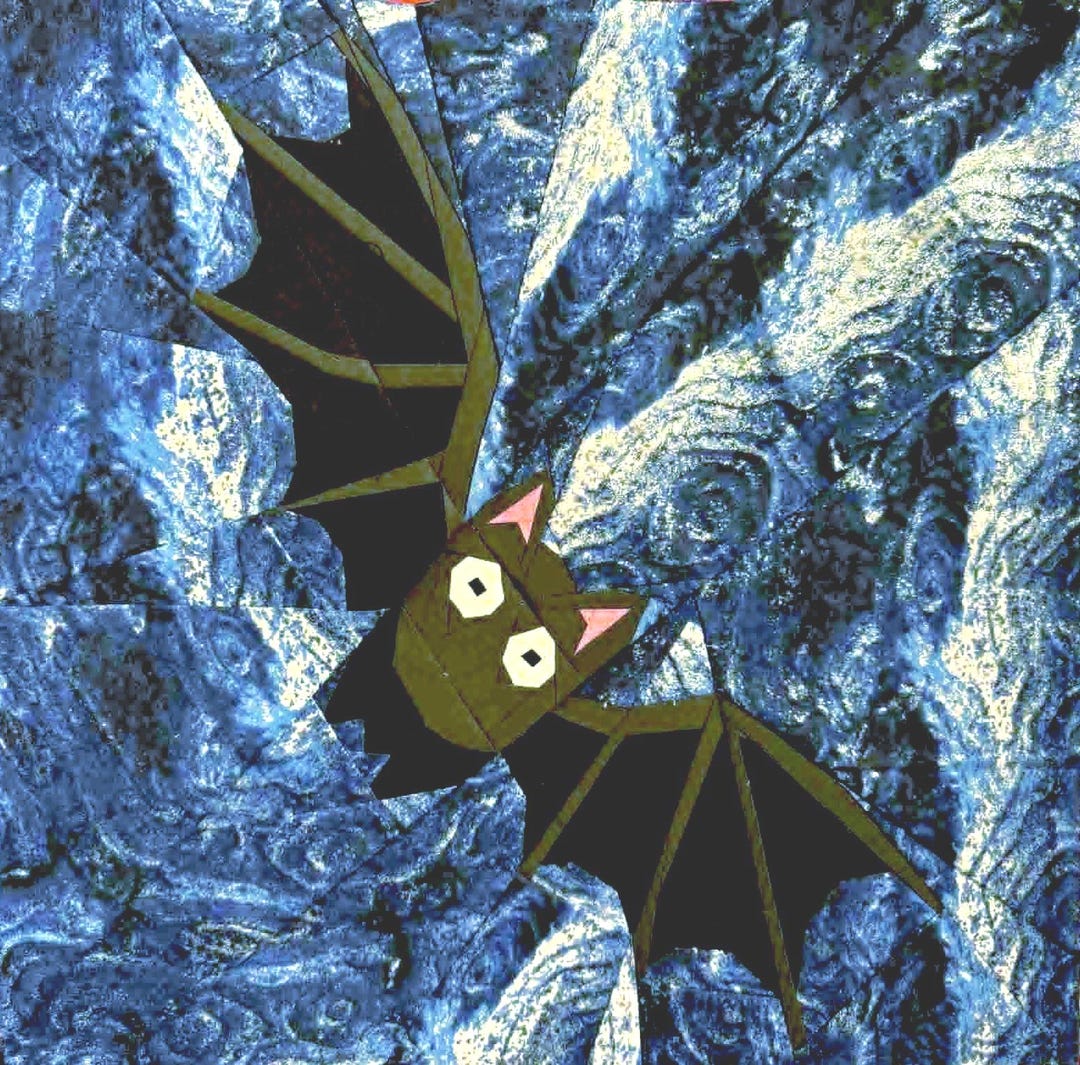 Bat Quilt Block Pattern | Halloween FPP (digital PDF) - Etsy